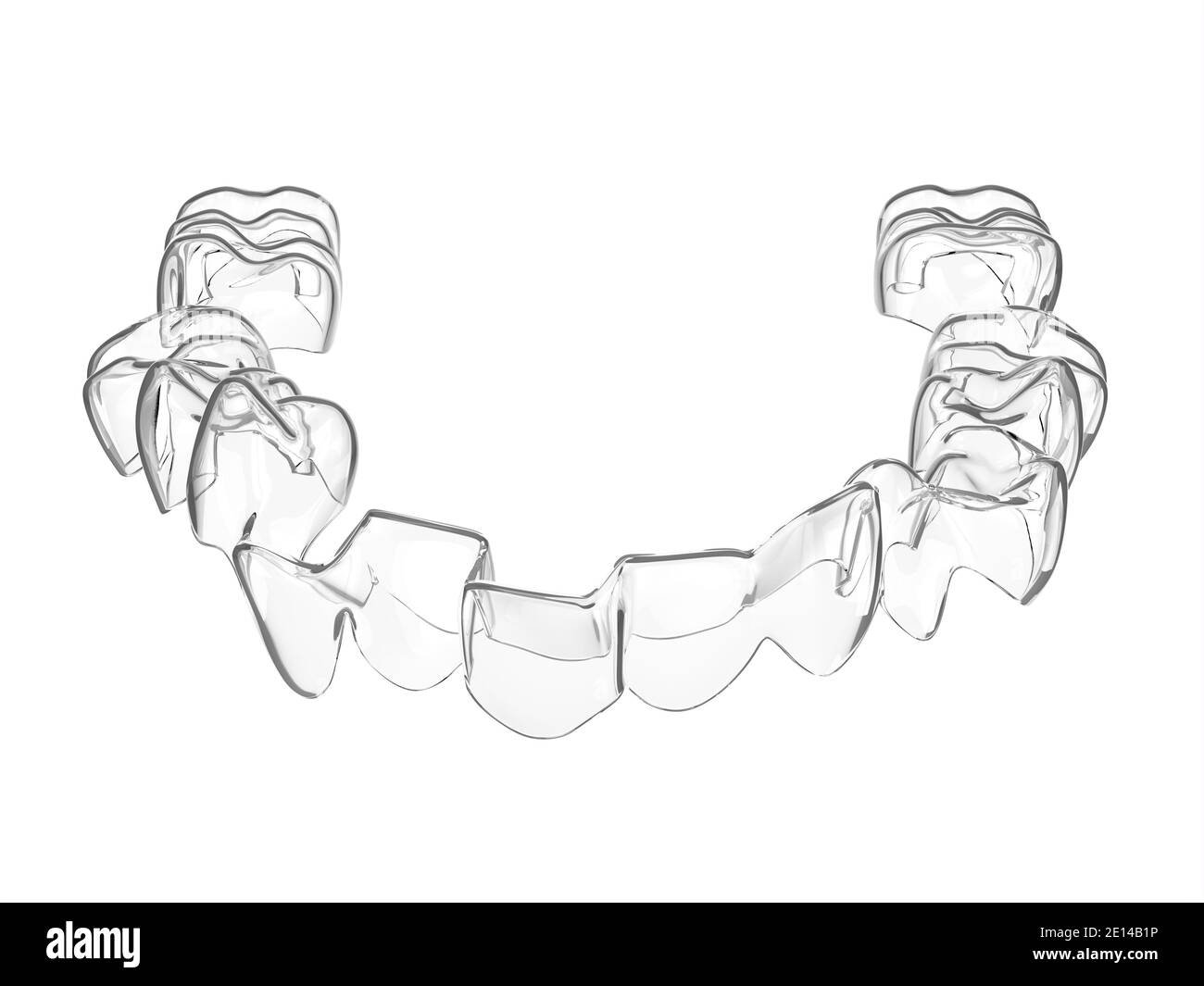 3d render of invisalign removable aligner straightening teeth over ...