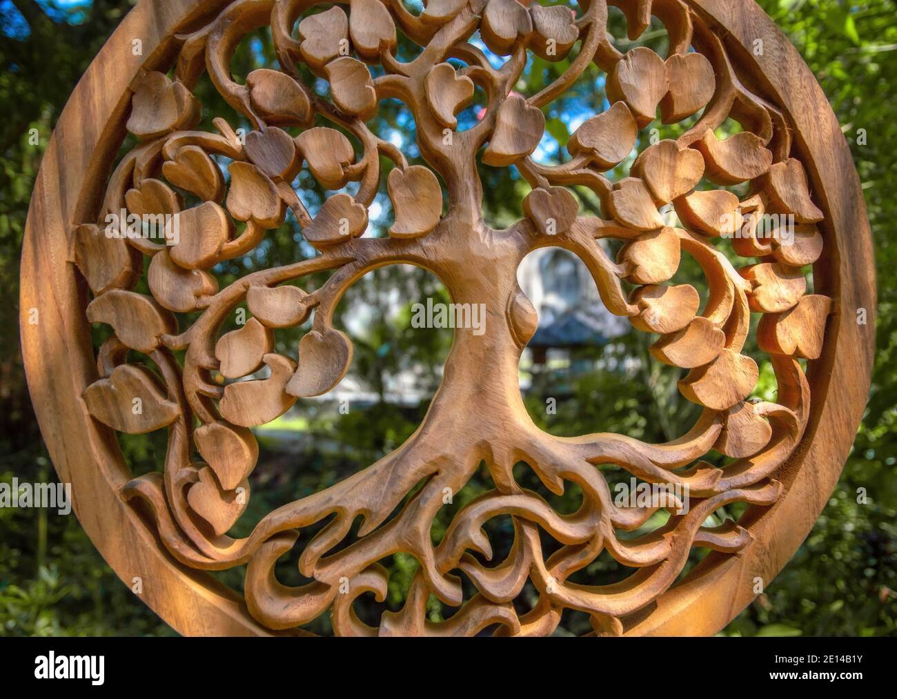 Beautiful tree handmade in wood, Indonesia Stock Photo - Alamy