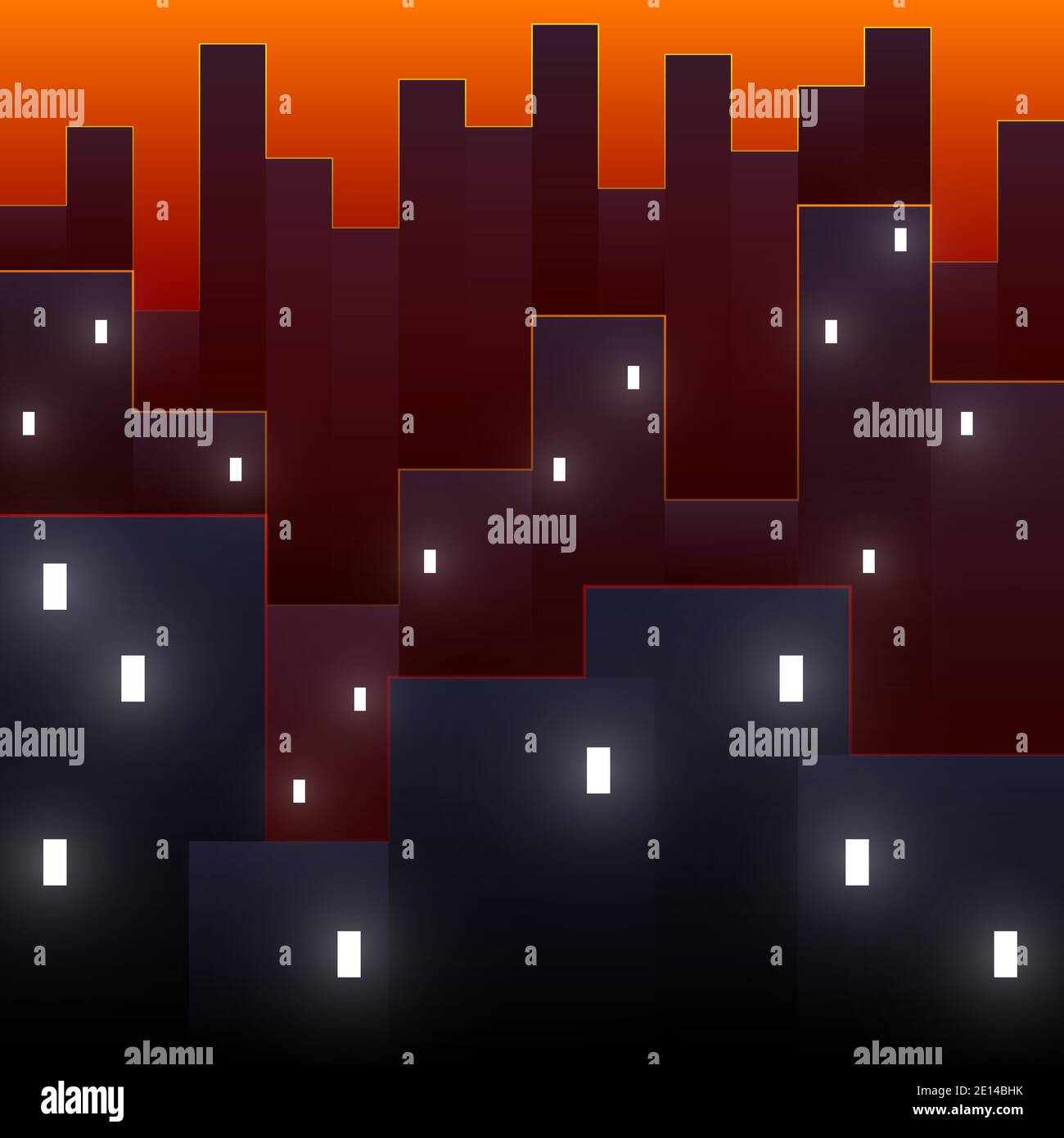 Windows in building night Stock Vector Images - Alamy