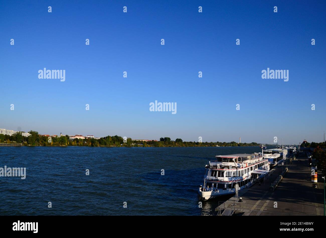 shipping on the danube with blue sky in summer Stock Photo - Alamy