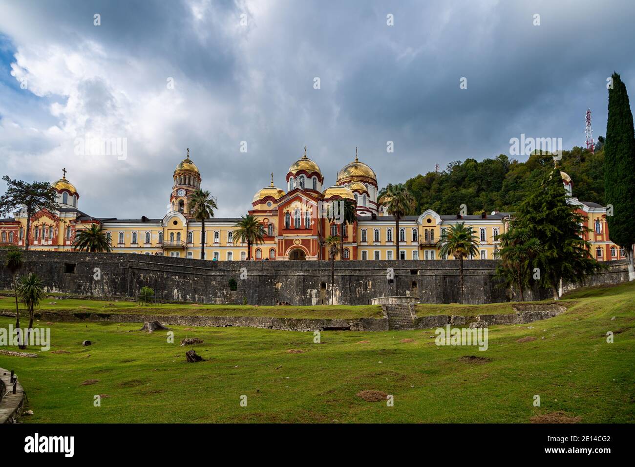 New Athos, Abkhazia - September 28, 2019. Orthodox monastery in the ...