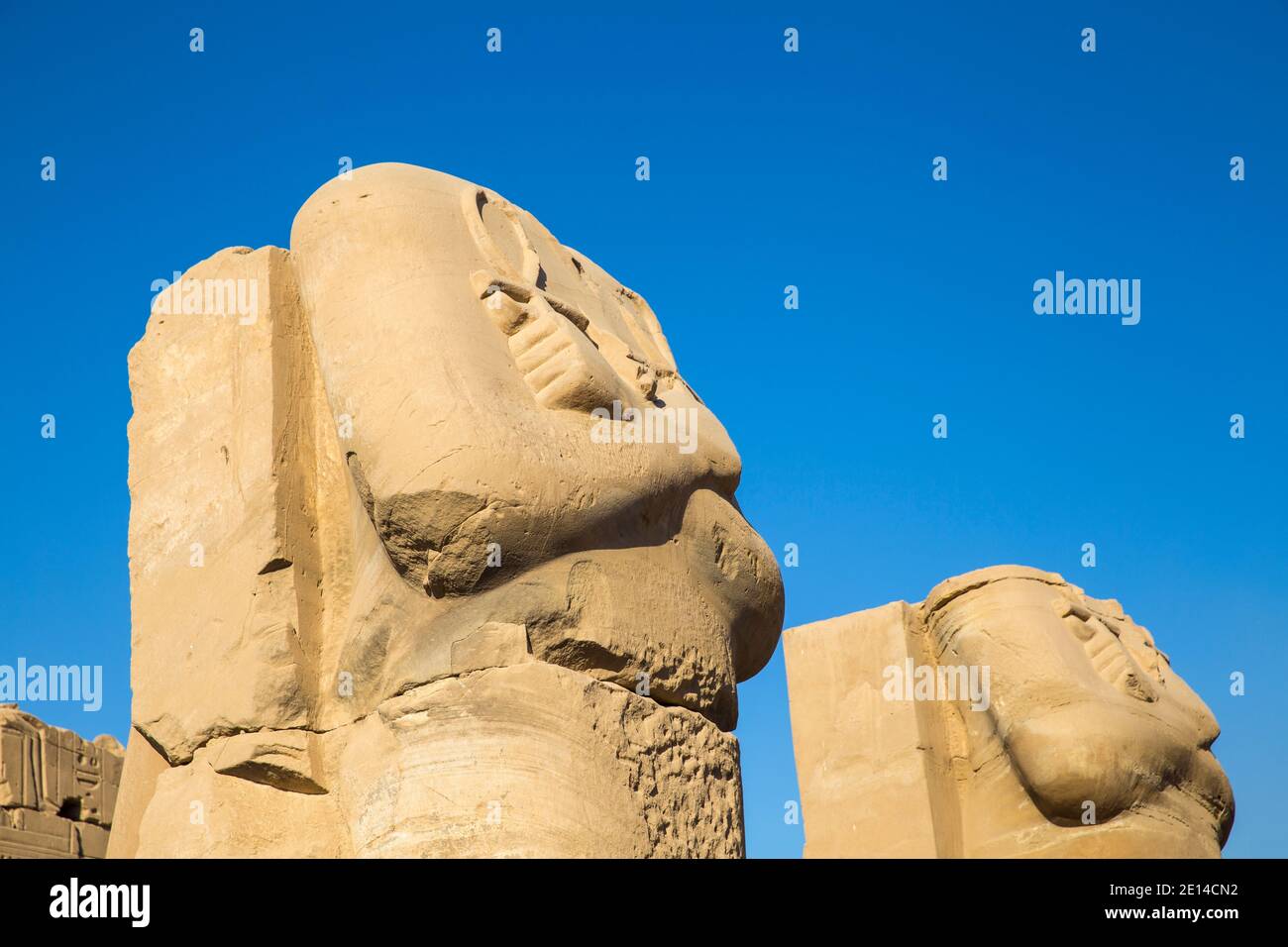 Egypt, Luxor, Karnak Temple, Colossi in Temple of Amun Stock Photo - Alamy