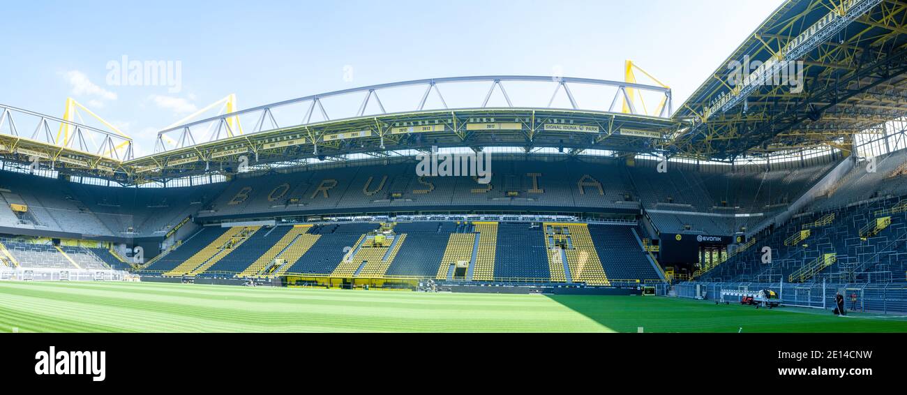 DORTMUND, GERMANY - 12 AUGUST 2020: Signal Iduna Park. Football stadium ...