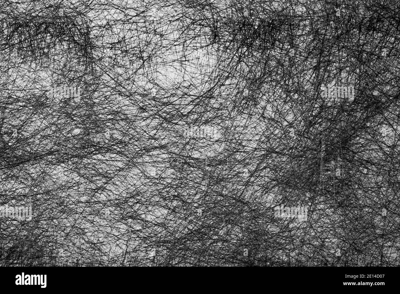 hand draw abstract background of black Fiber lines on white background ...