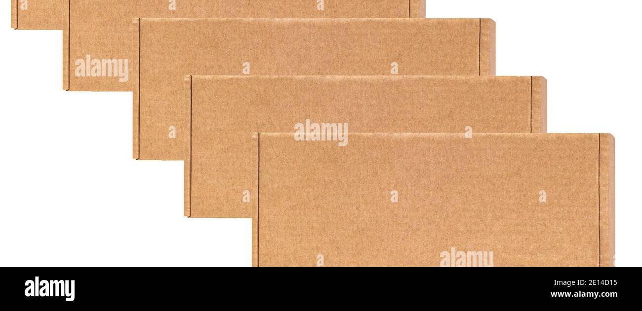 Cardboard boxes for goods on a white background. Different size ...