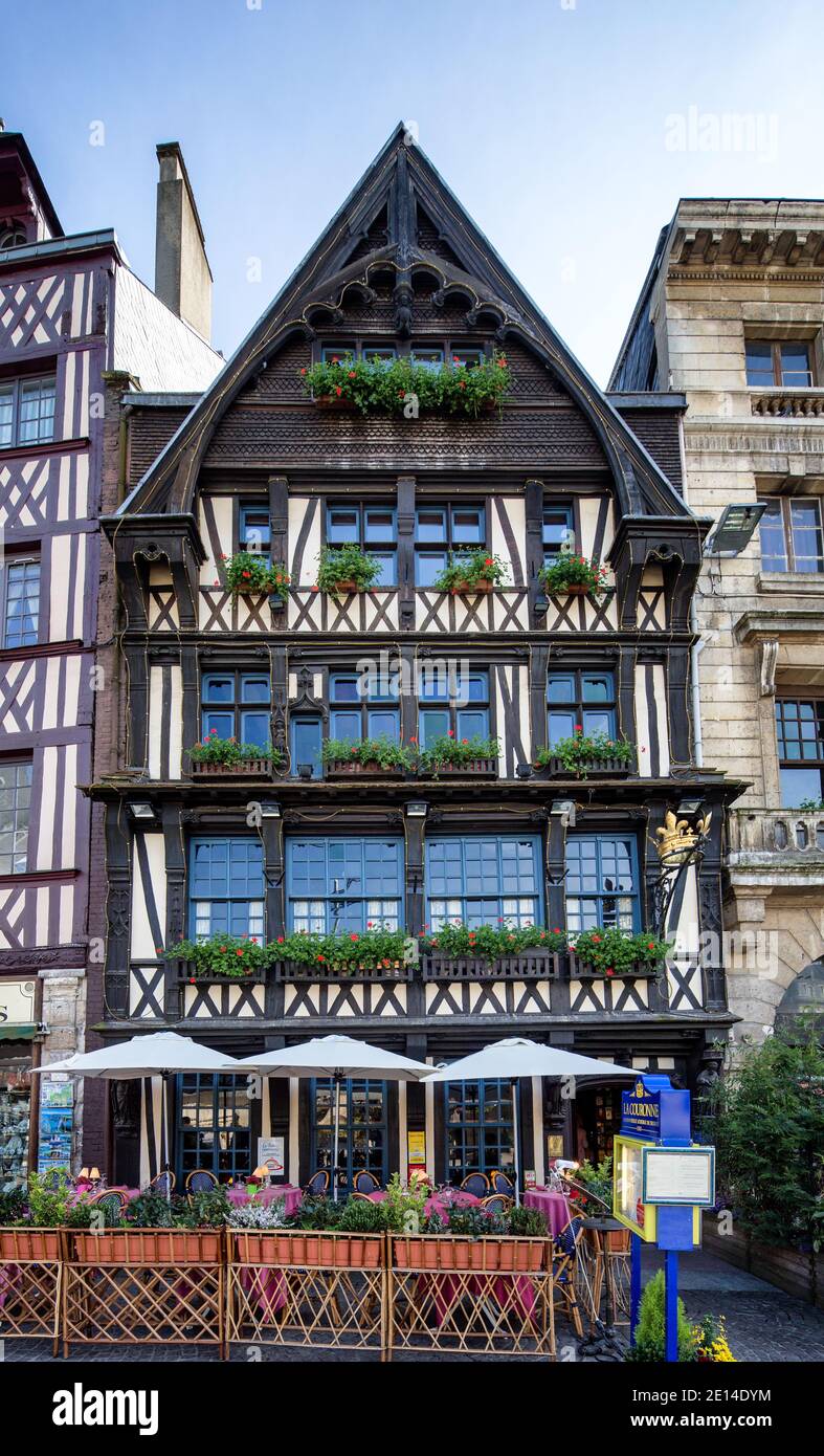Rouen Normandy May 4th 2013 : Beautiful restaurant of timber beamed ...