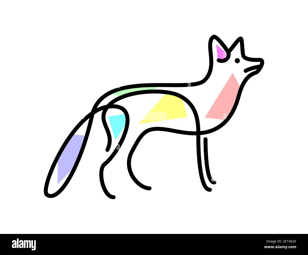 Vector fox in filling shapes style Stock Vector Image & Art - Alamy
