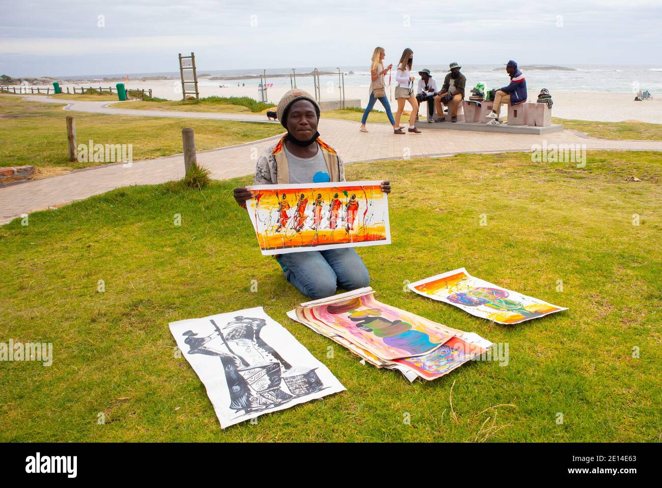 Camps Bay- Cape Town, South Africa - 23/11/2020 Local street artist ...