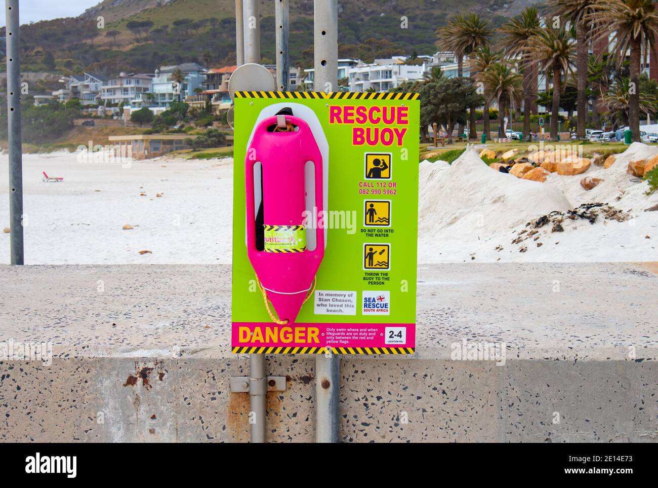 Camps Bay- Cape Town, South Africa - 23/11/2020 Colorful pink rescue ...