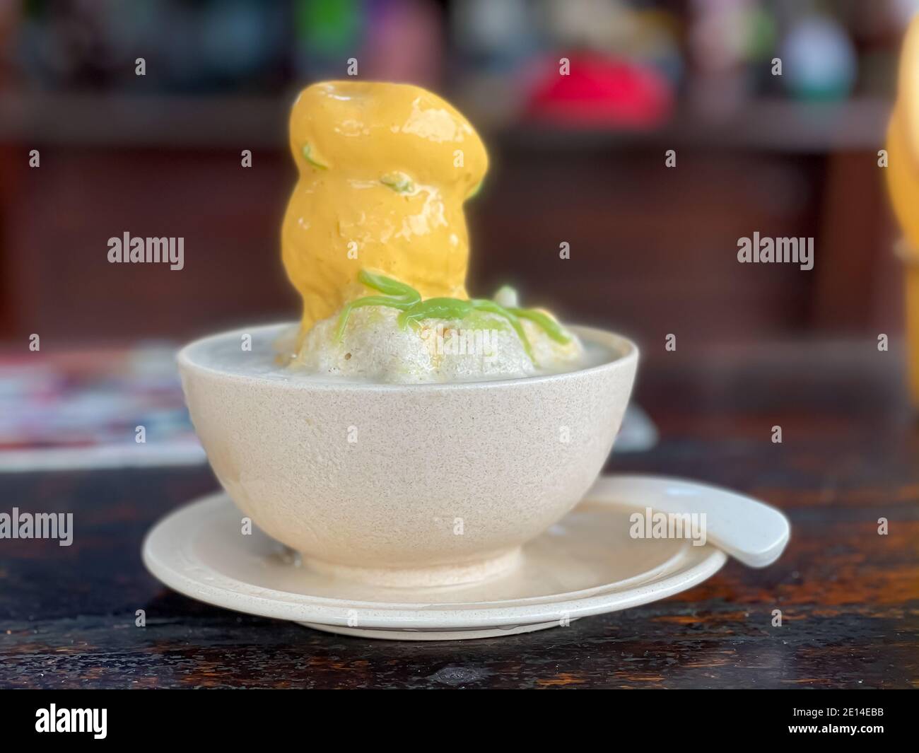 Malaysia tradition dessert that called "Cendol". On the top of the ...