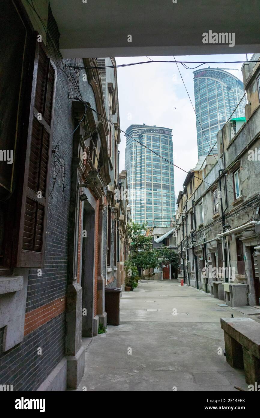 Shanghai, CHINA, Empty, VIntage Neighborhood, City Center, Old ...