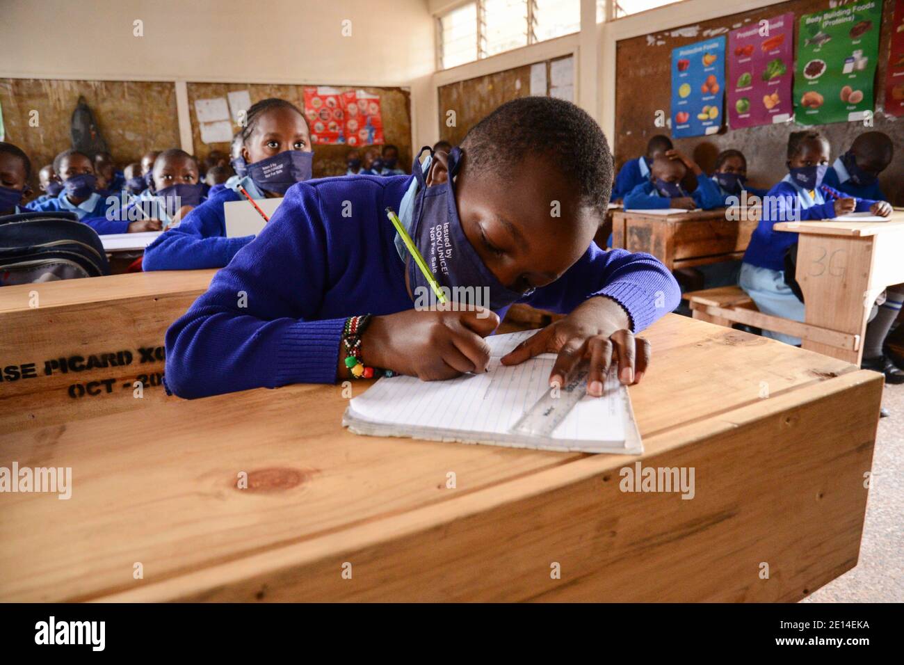 Nairobi, Kenya. 03rd Jan, 2021. Pupils of Olympic Primary School in ...