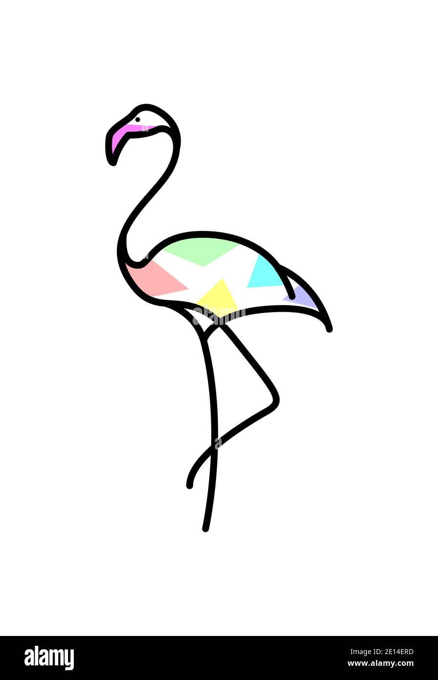 Vector flamingo in filling shapes style Stock Vector Image & Art - Alamy