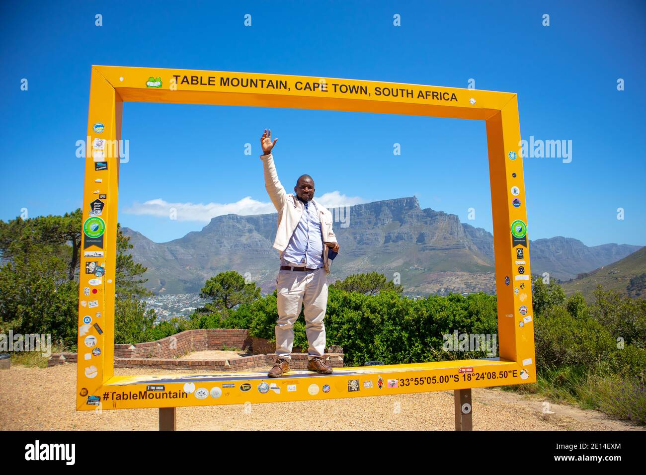 Signal Hill - Cape Town, South Africa - 12-02-2020 Man standing in the ...