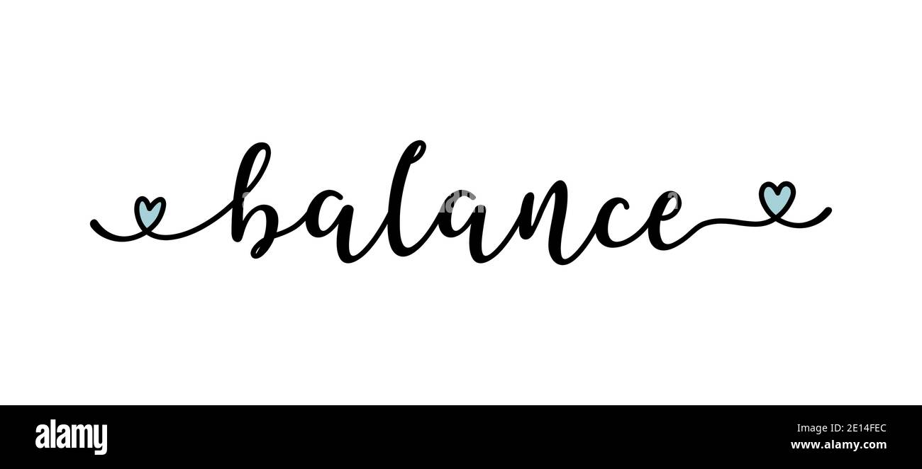 Hand sketched BALANCE word as logo. Lettering for web ad banner, flyer ...