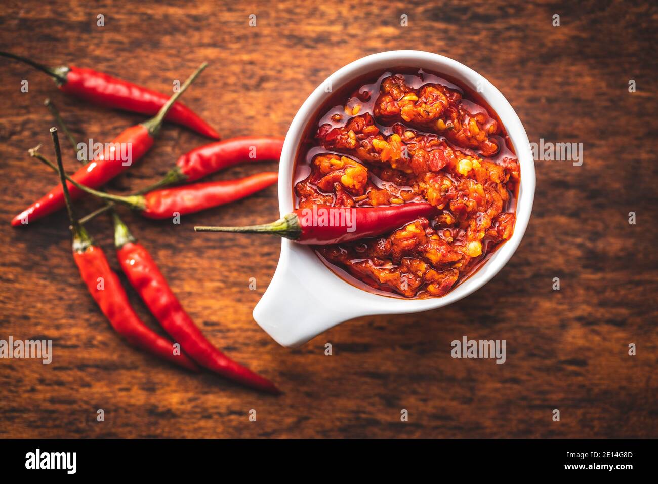 Top view chili pepper spicy hi-res stock photography and images - Alamy