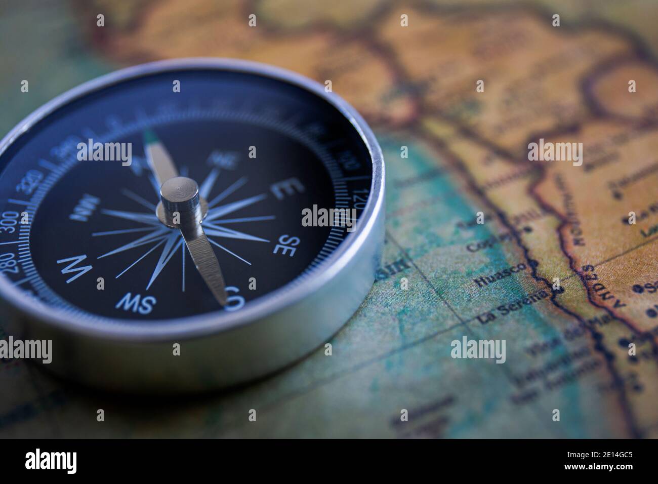 Compass on the background, old world map, vintage style, geo-navigation ...