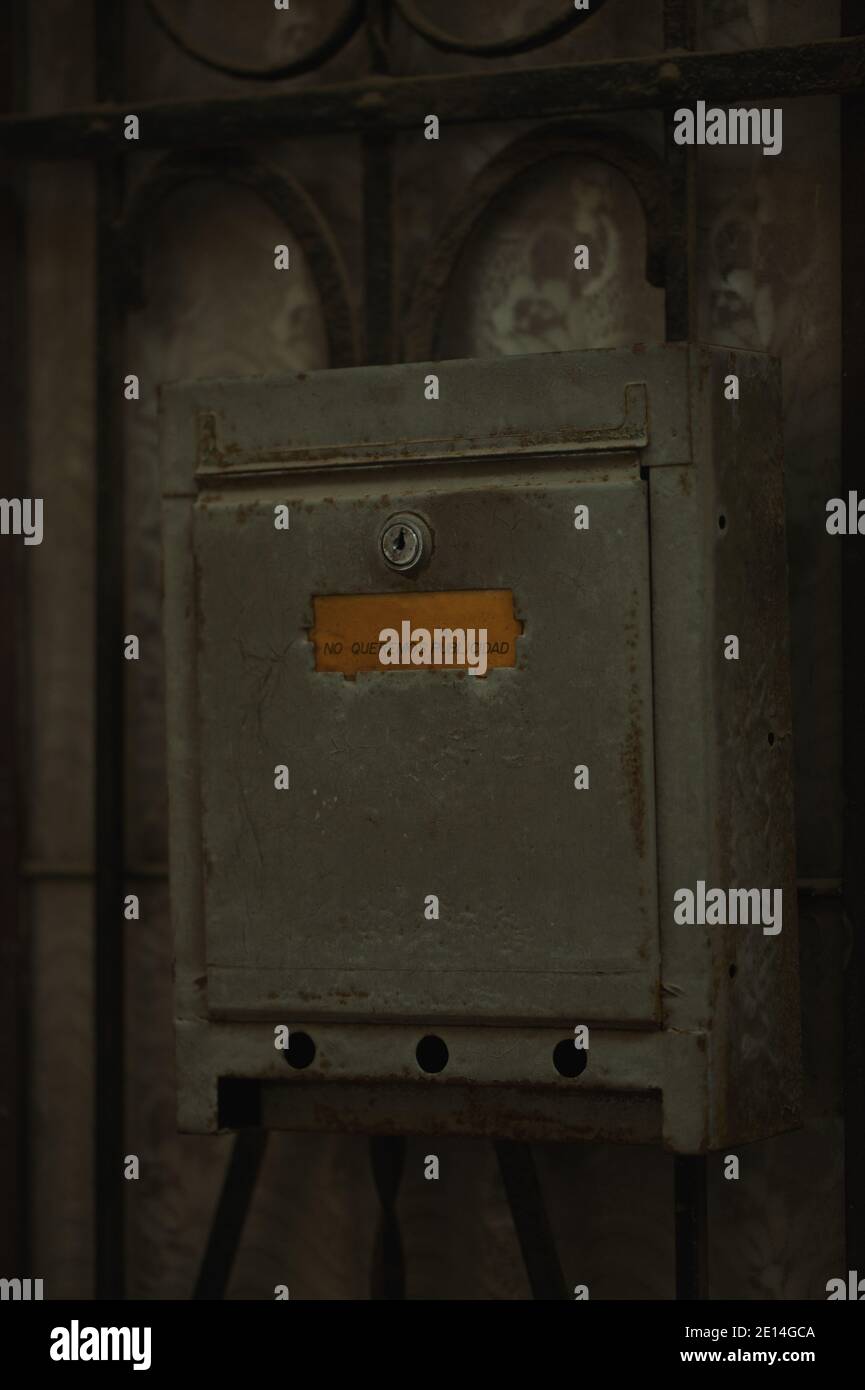 Old grunge electrical meter or fuse box Stock Photo - Alamy