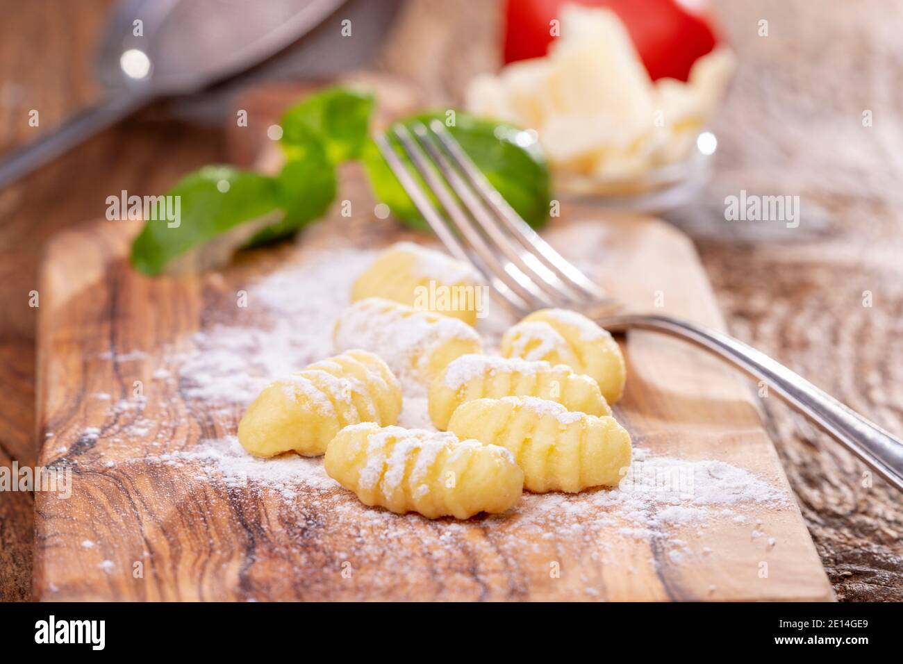 Making potato dough dumplings gnocchi hi-res stock photography and ...