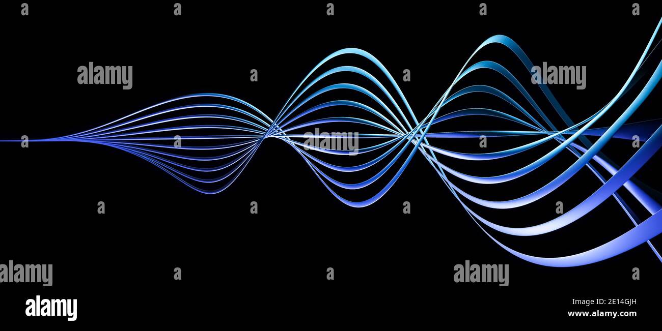 Twisted, abstract, elegant, warped 3D object with lines and flowing ...