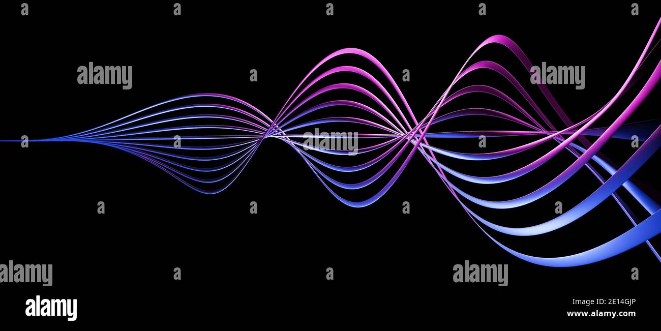 Twisted, abstract, elegant, warped 3D object with lines and flowing ...