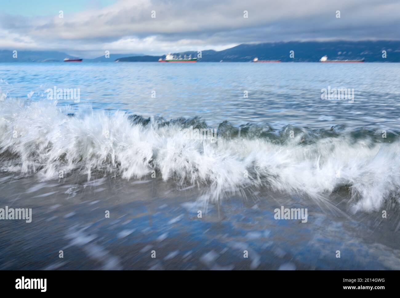 Beach Waves English Bay Vancouver. Jericho Beach on English Bay in the ...