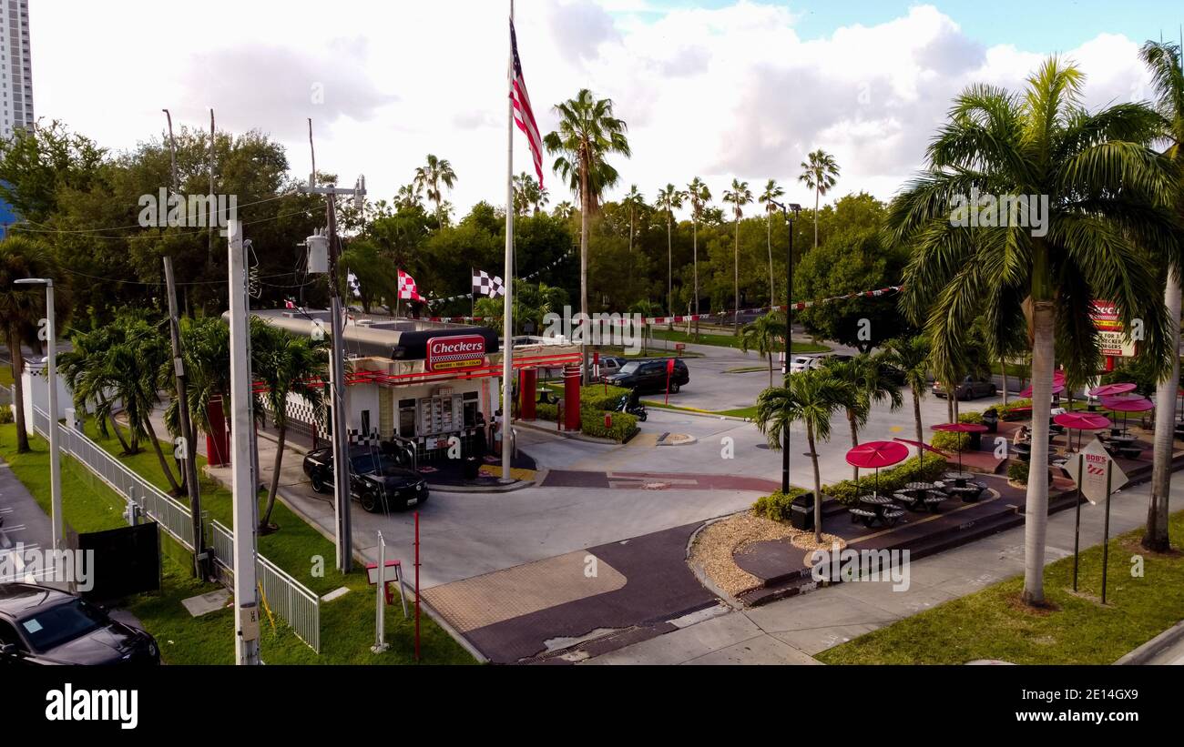 Checkers retro style fast food restaurant and drive through Downtown ...