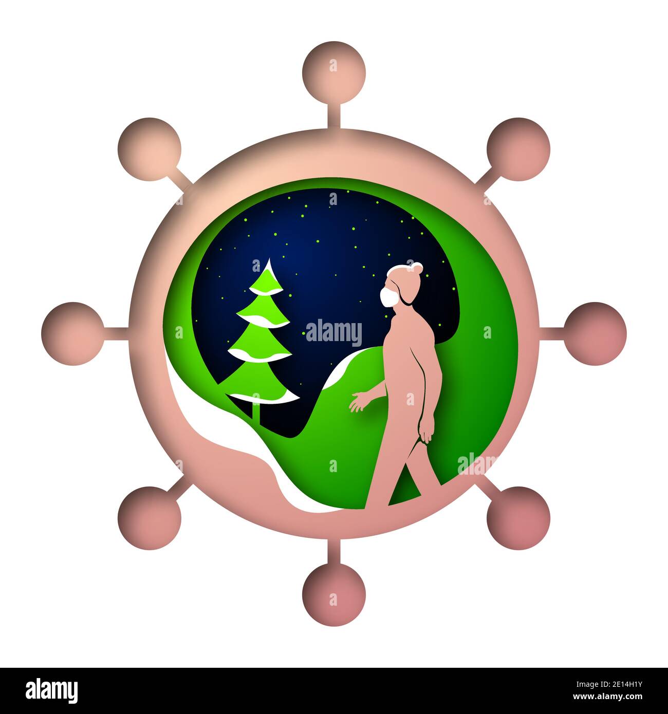 Vector virus in paper art style Stock Vector Image & Art - Alamy