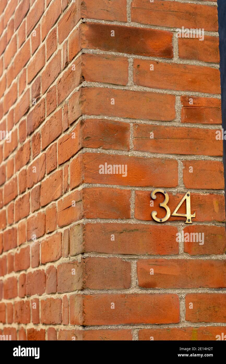 34 in golden metal digits Stock Photo - Alamy