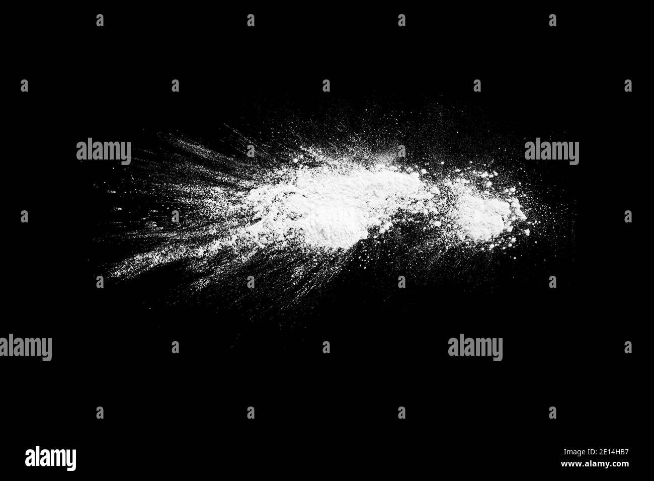 White powder splash dust on black background abstract texture Stock ...