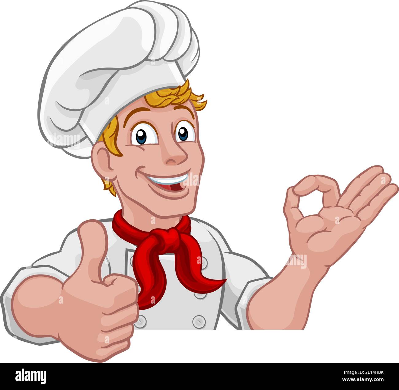Chef Cook Baker Man Cartoon Peeking Over Sign Stock Vector Image & Art ...