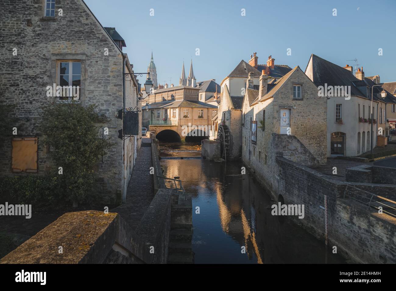 The picturesque and historic centre of old town Bayeux in Normandy ...