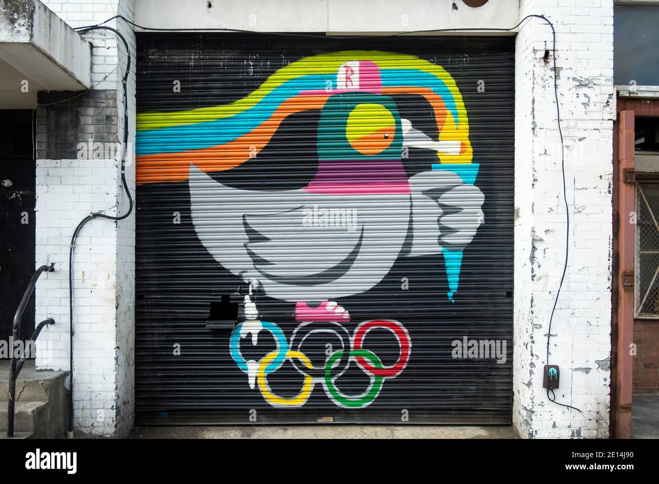 Hong Kong,China:16 Jul,2012. Street Art Dalston London. Olympic bird ...