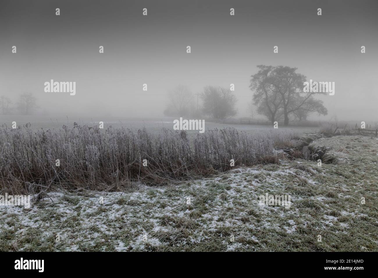 Wintery landscape close to Clitheroe, Ribble Valley, Lancashire, UK ...