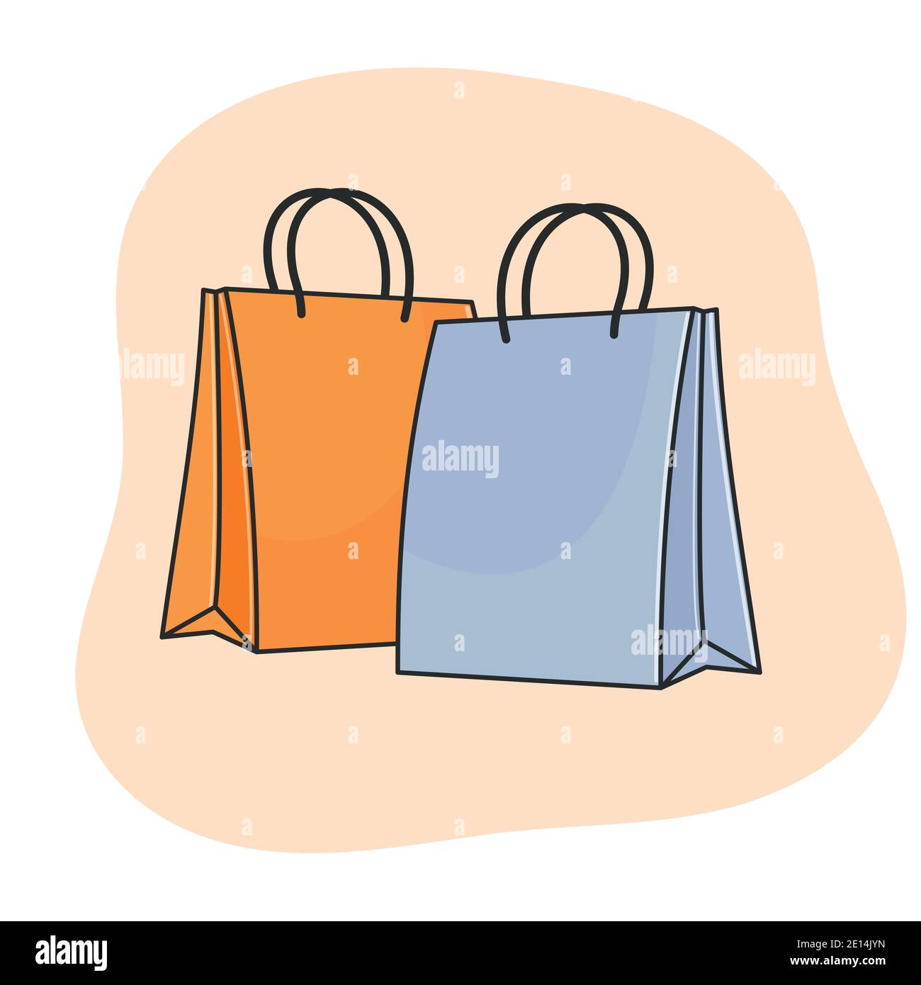 Shopping two paper bags Stock Vector Image & Art - Alamy
