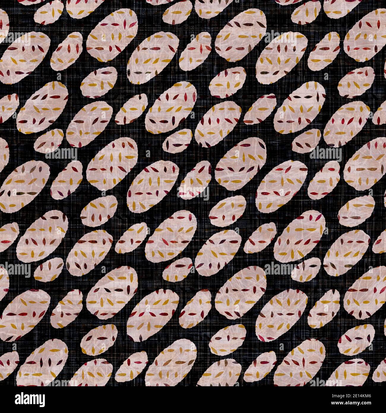 Seamless dark spotted block print background. Boho ethnic soft ...