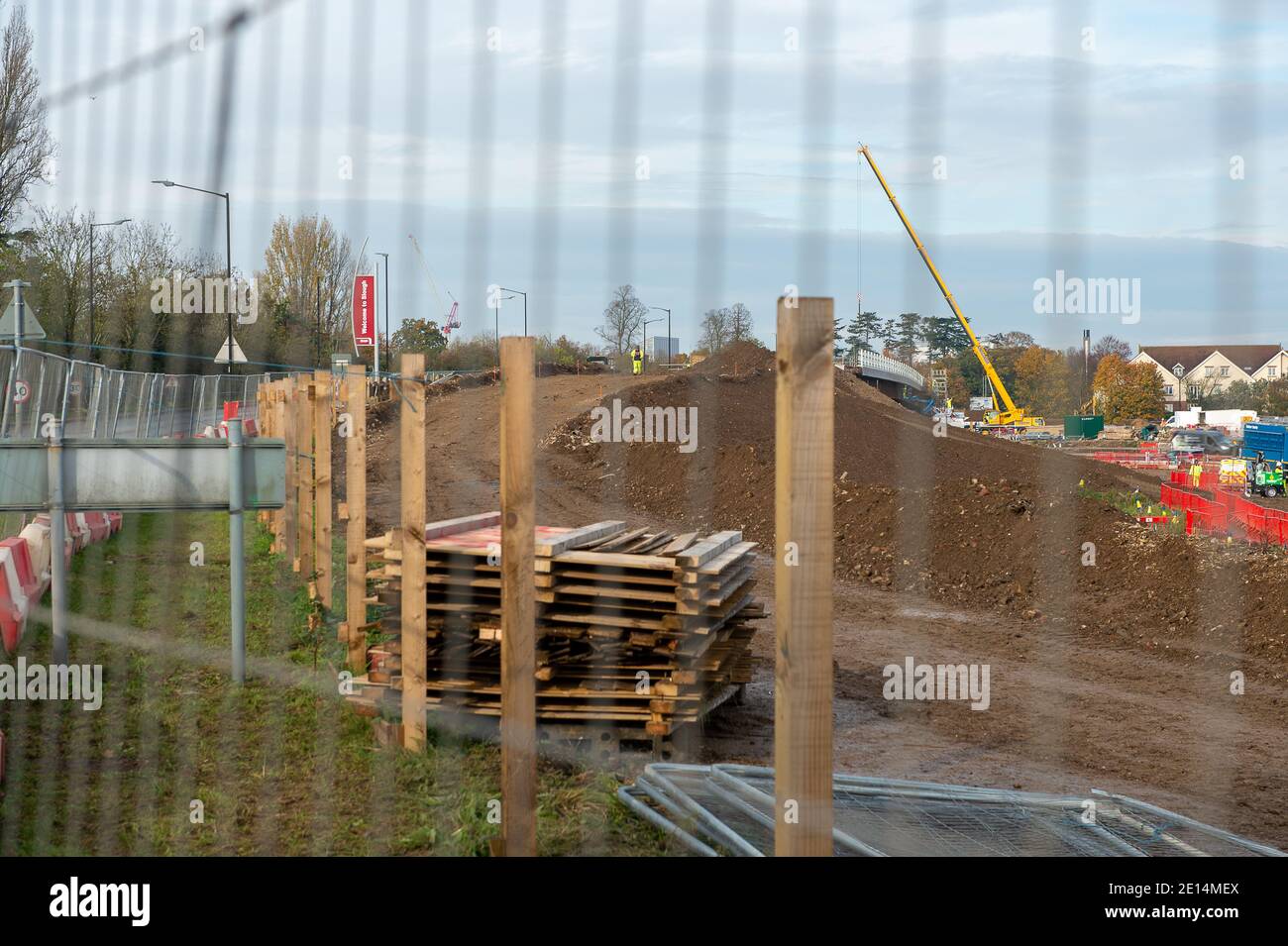 Slough, Berkshire, UK. 9th November, 2020. The old Datchet Road bridge ...