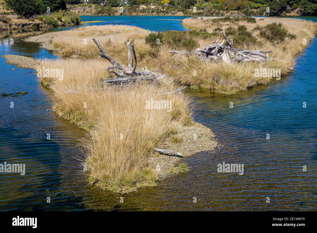 Kakanui River estuary at Kakanui on the Otago coast, South Island, New ...