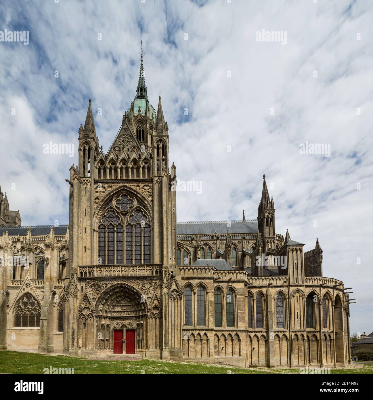 Bayeux cathedral in Normandy, side view Stock Photo - Alamy