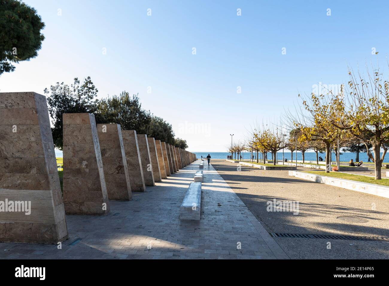 The seafront in the city of Thessaloniki, Greece. Mediterranean Sea ...