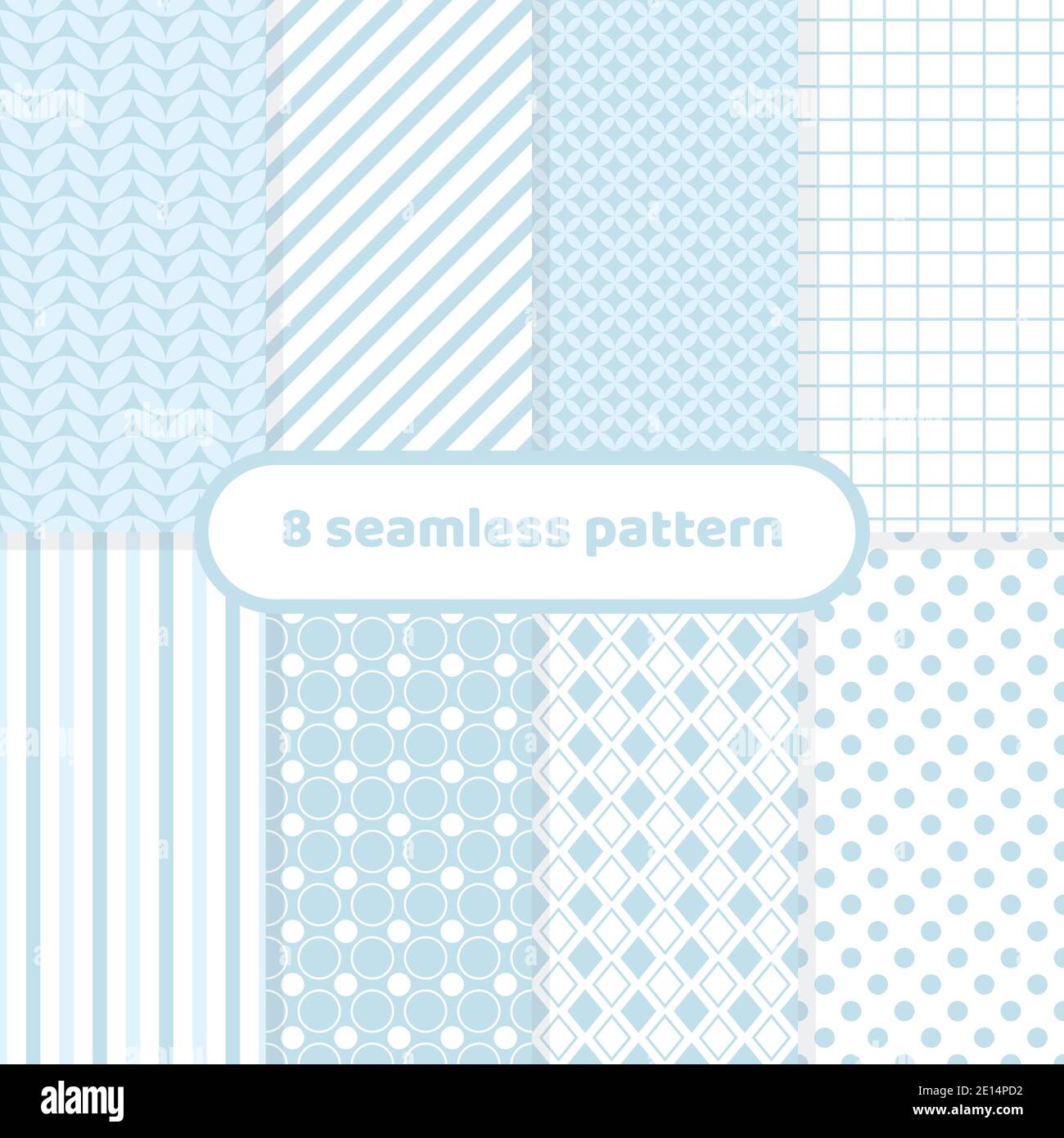 Cute different gometric patterns, blue abstract pattern set, pastel ...