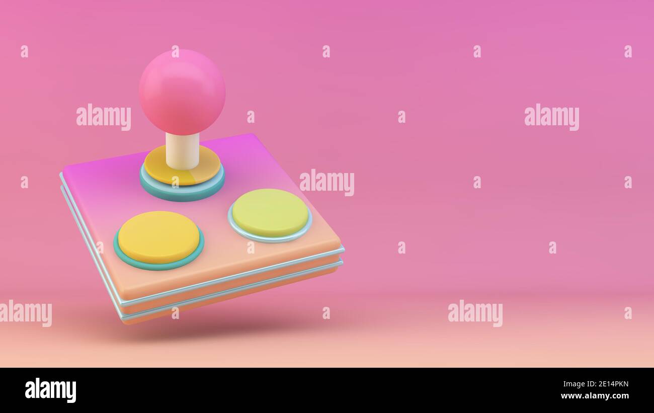 Colorful retro game controller 3d rendering Stock Photo - Alamy