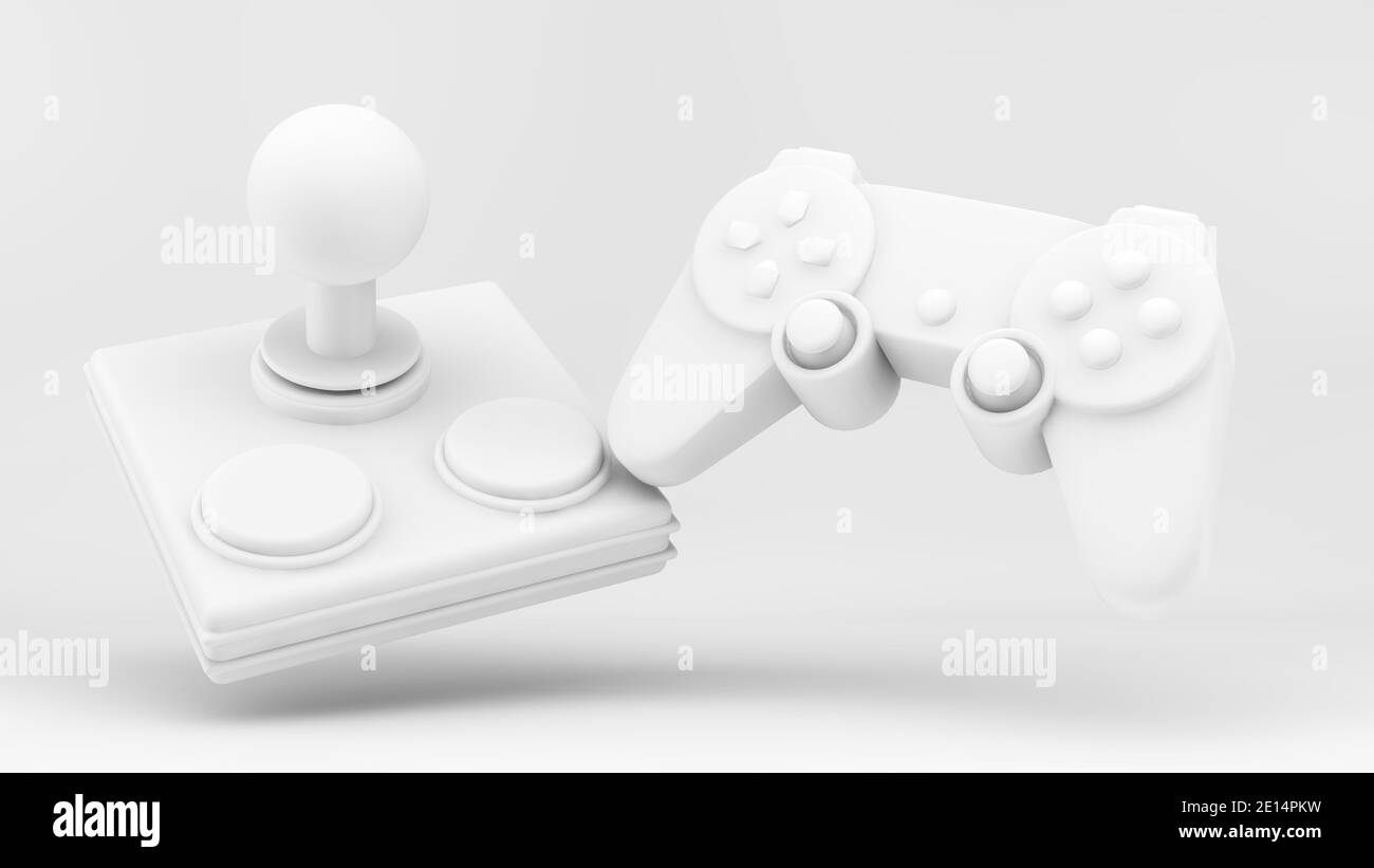 modern and retro videogame controllers 3d rendering Stock Photo - Alamy