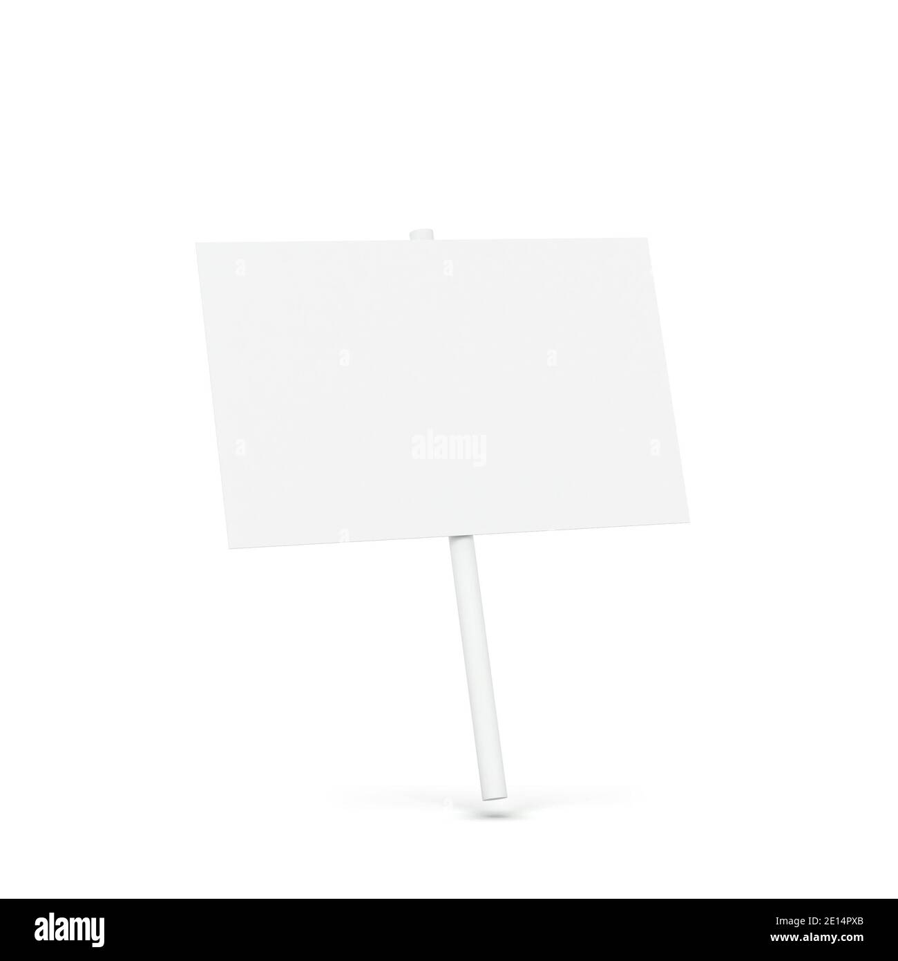 Blank white placard mockup. 3d illustration isolated on white ...