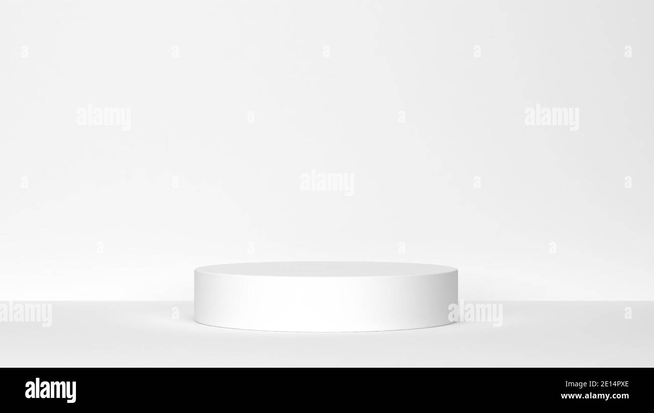 Single podium in front of wall. Minimal scene. 3d illustration Stock ...