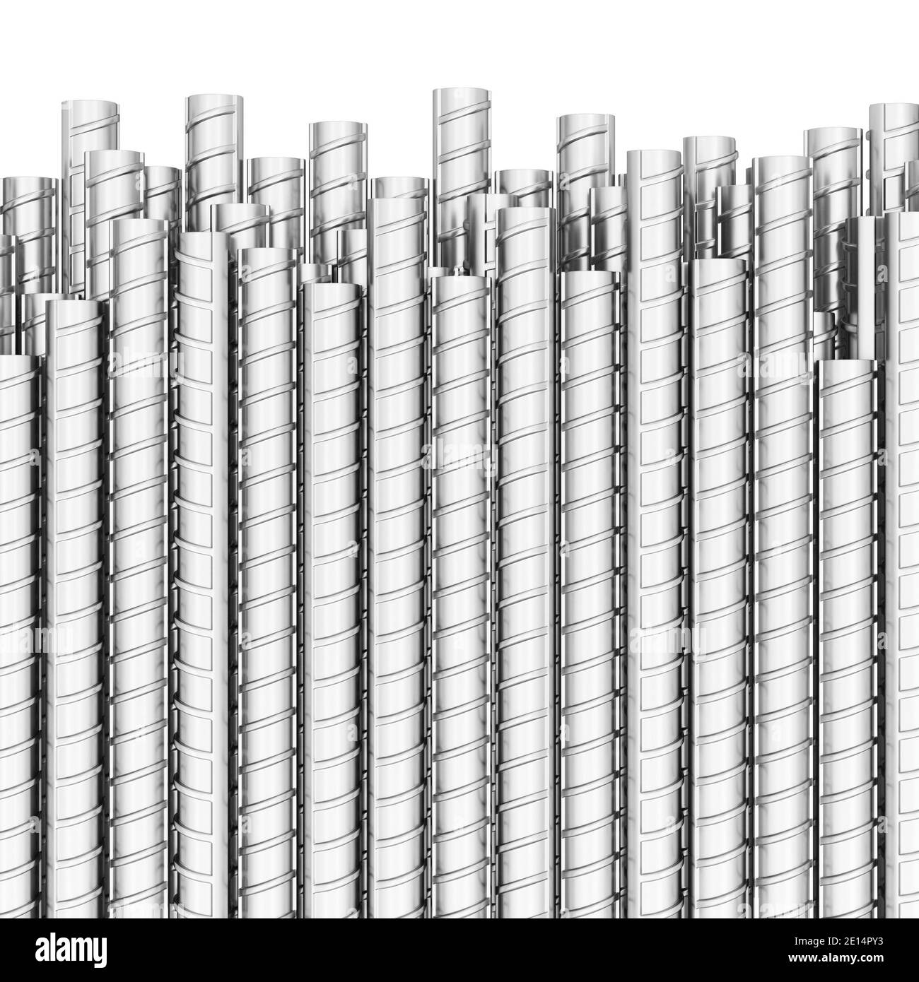 Steel reinforced bars. 3d illustration isolated on white background ...