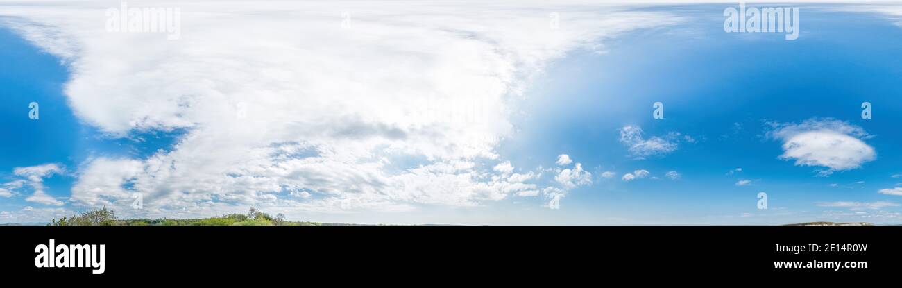 Seamless panorama of sky with light clouds in spherical equirectangular ...