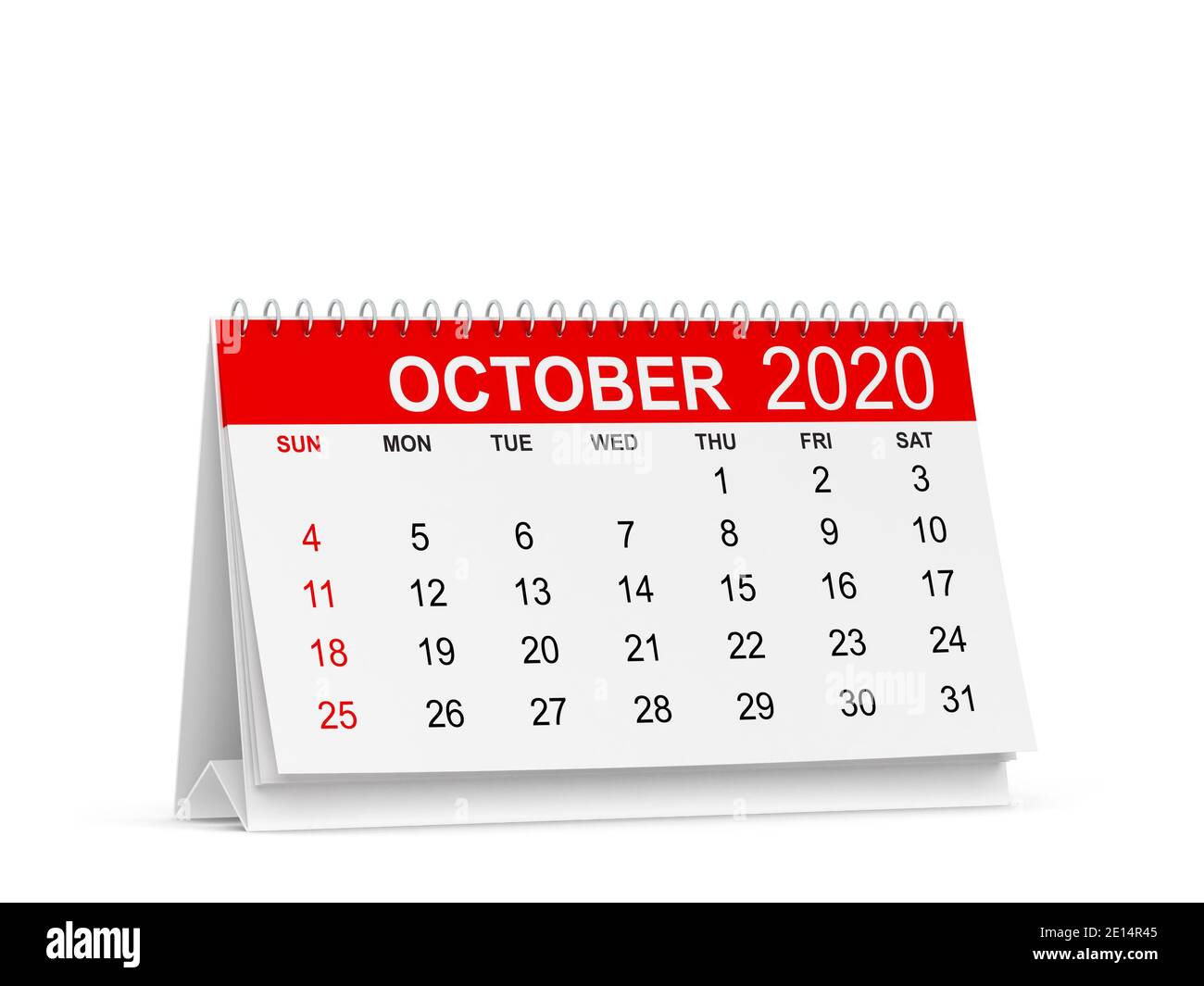 Calendar for 2020 year. 3d illustration isolated on white background ...