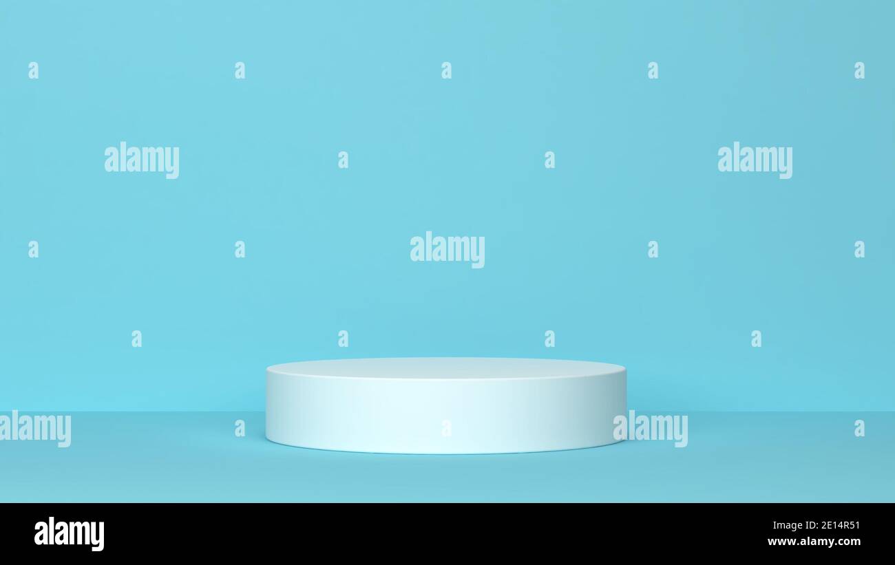 Single podium in front of wall. Minimal scene. 3d illustration Stock ...