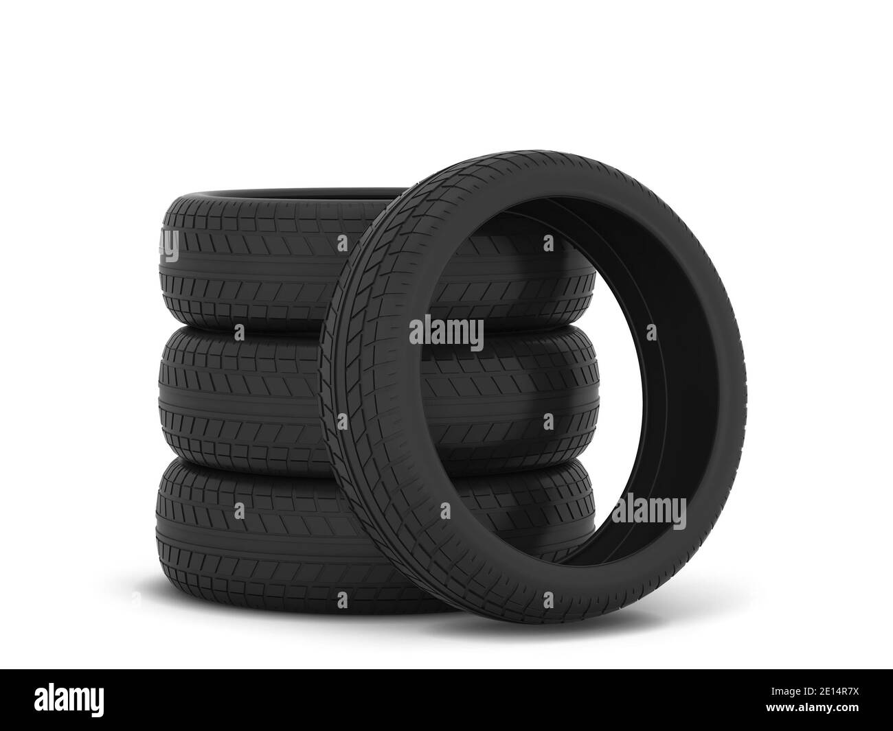 Rubber car tire. 3d illustration isolated on white background Stock ...